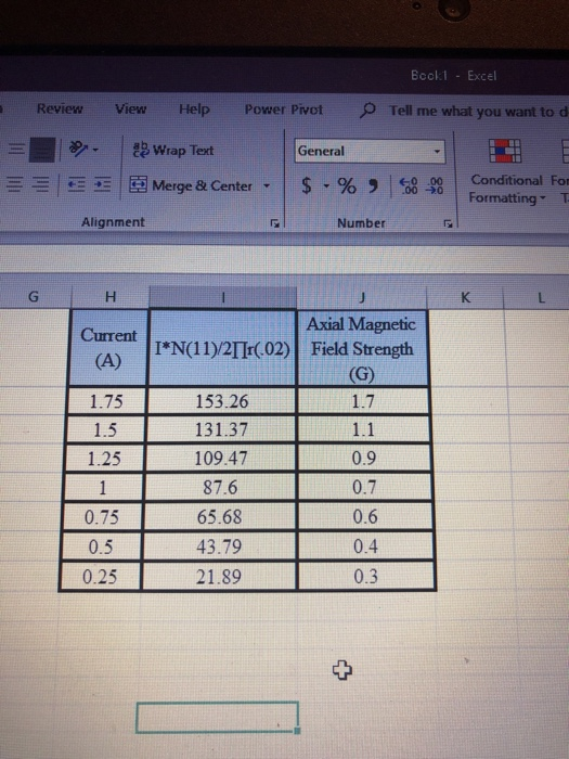 Solved TRIALS 1-3 ON TABLE IS IN VOLTS IT HAS TO BE IN TESLA | Chegg.com