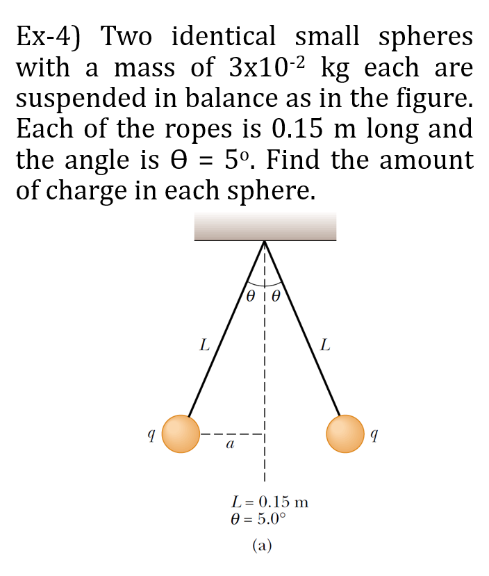 Solved Ex-4) Two identical small spheres with a mass of | Chegg.com