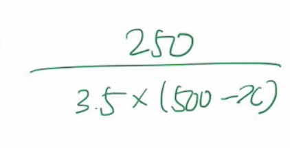 Solved 3.5×(500−x)250 | Chegg.com