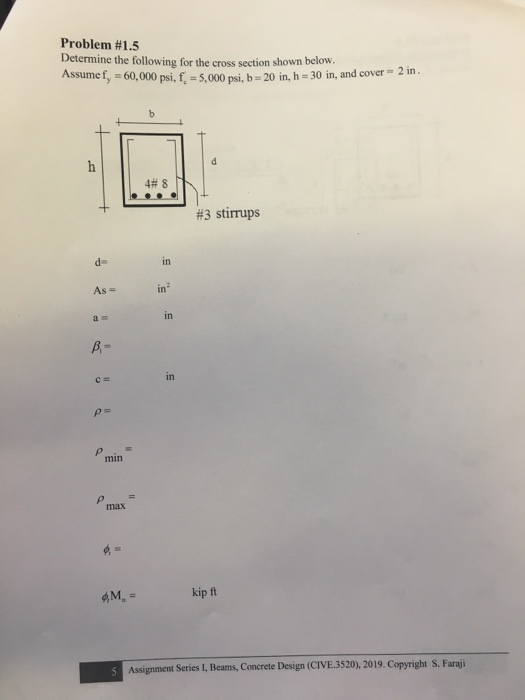 Solved Problem #1.5 Determine the following for the cross | Chegg.com