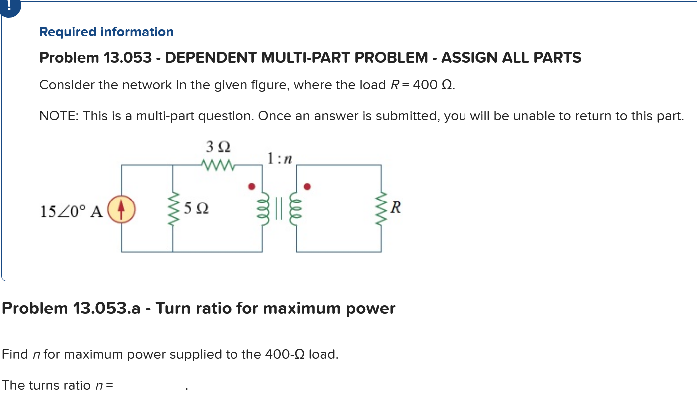 Solved Required information Problem 13.053 - ﻿DEPENDENT | Chegg.com
