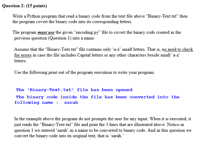 Solved Question 1 20 Points Write A Python Program That