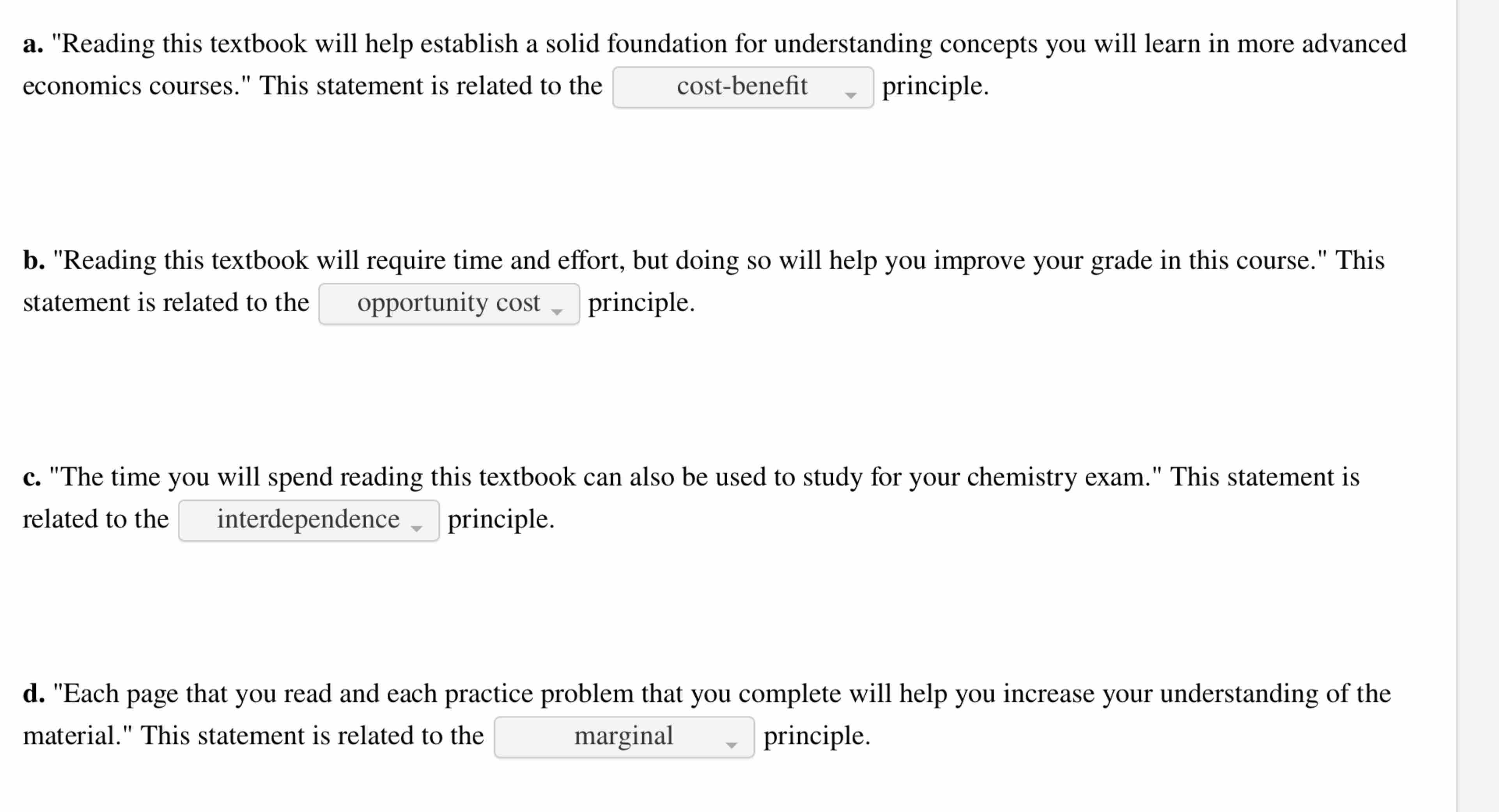 Solved a. ﻿"Reading this textbook will help establish a | Chegg.com