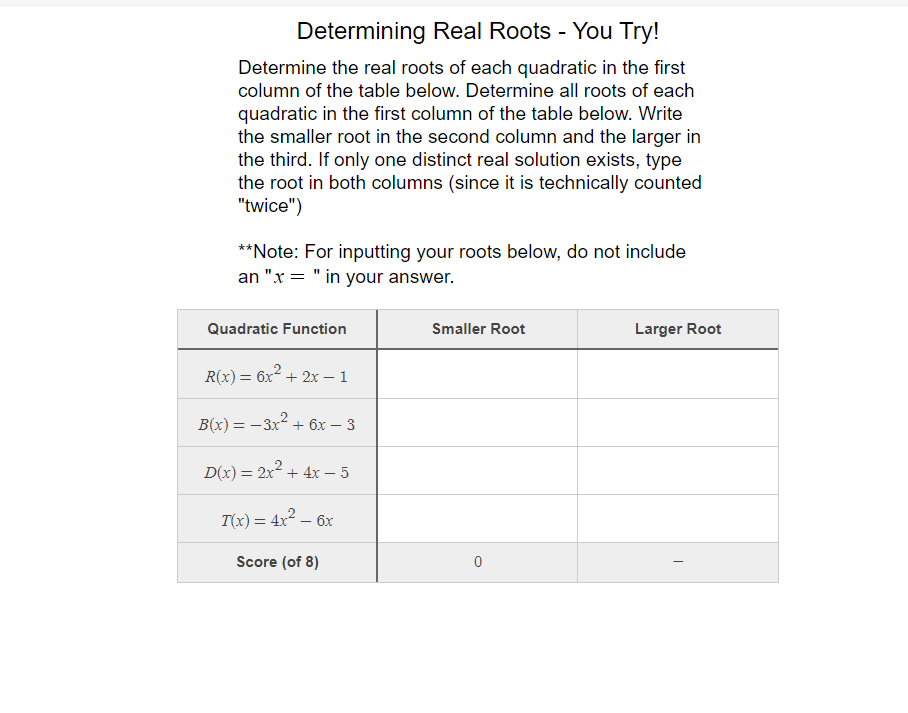 Solved Determining Real Roots - You Try! Determine the real | Chegg.com