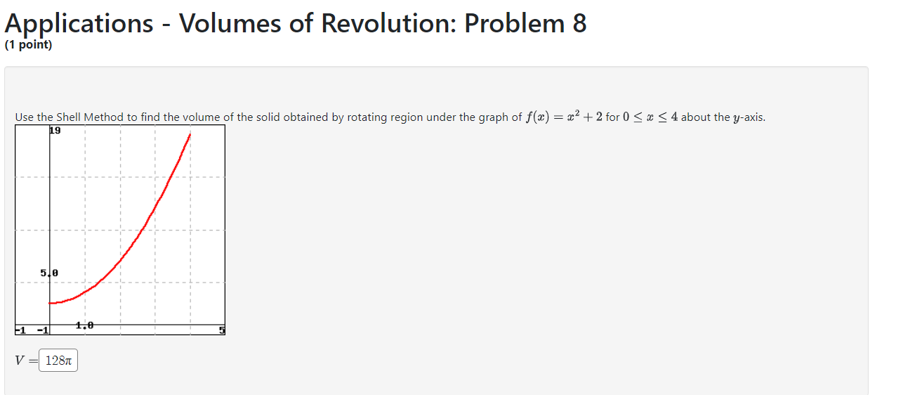 Solved Applications - Volumes of Revolution: Problem 10 (1 | Chegg.com