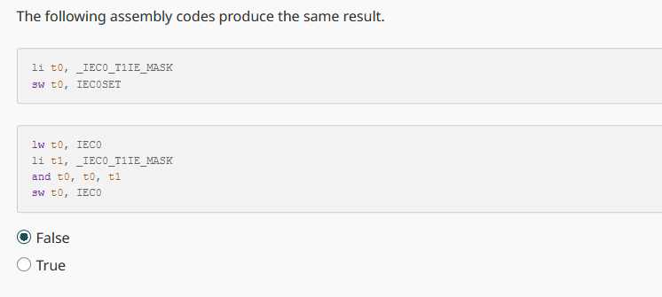 Solved The following assembly codes produce the same result. | Chegg.com
