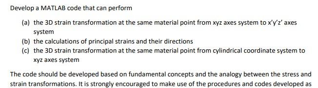Solved Develop a MATLAB code that can perform (a) the 3D | Chegg.com