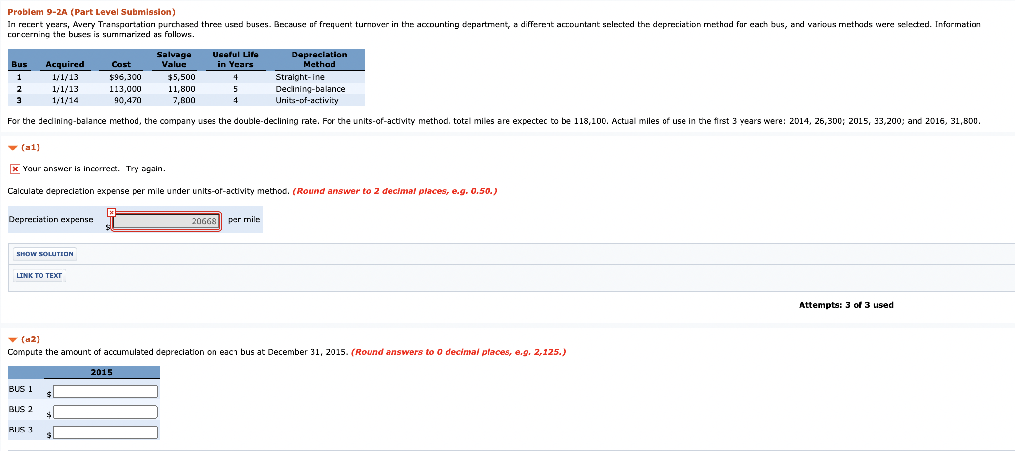 Solved Problem 9-2A (Part Level Submission) In recent years, | Chegg.com