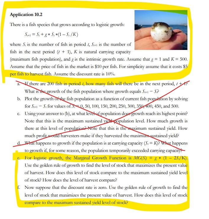 Solved Application 10.2 There is a fish species that grows | Chegg.com