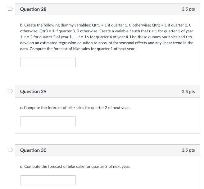 Solved Question 28 2.5 pts b. Create the following dummy | Chegg.com