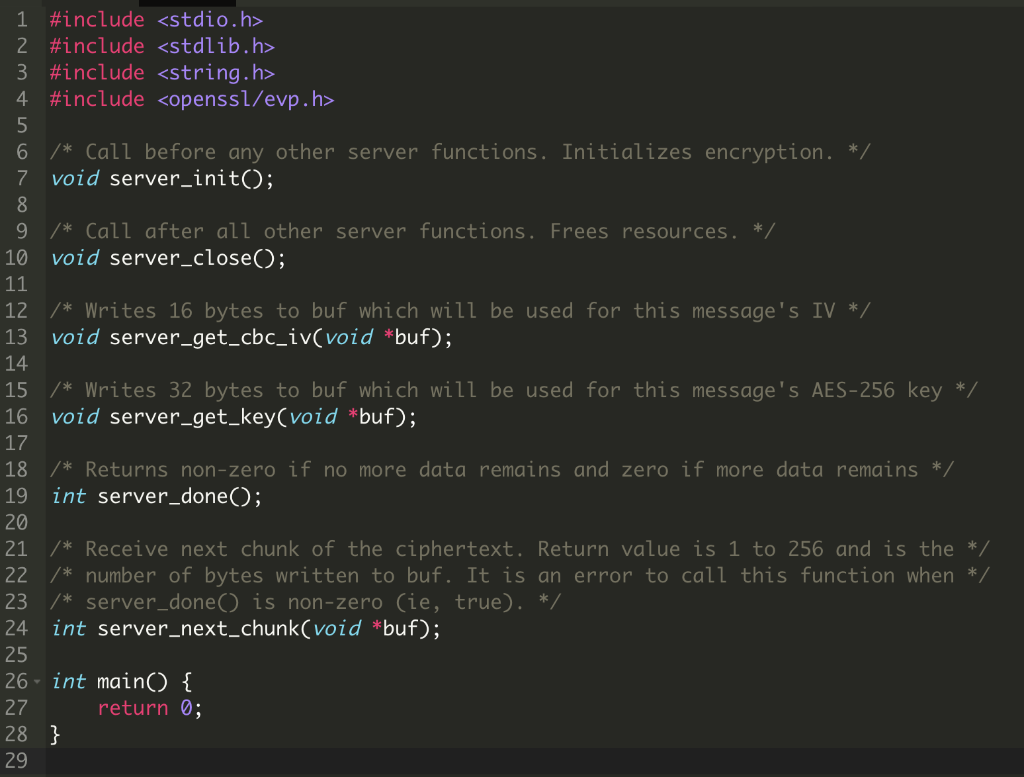 OpenSSL Decrypt You are to write OpenSSL code to | Chegg.com