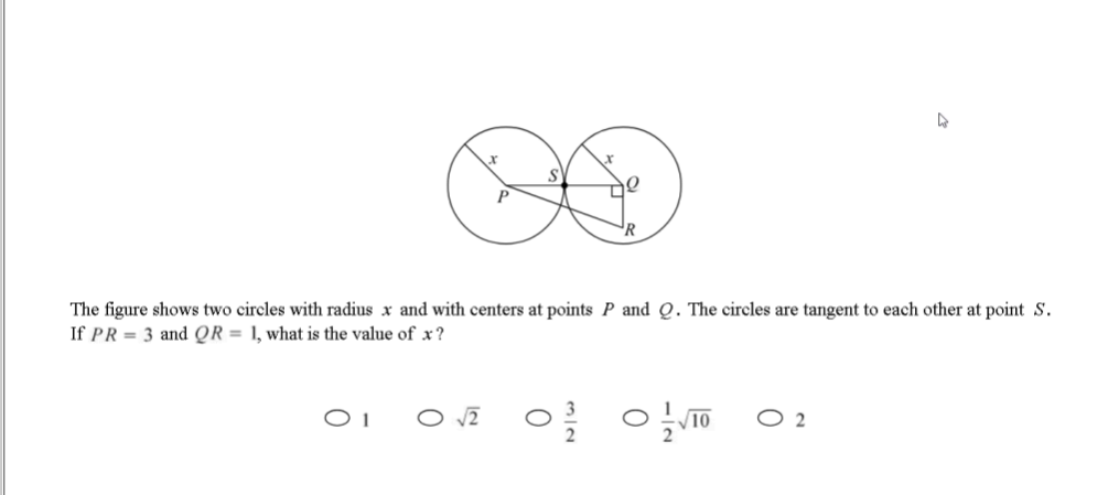 Solved The figure shows two circles with radius x ﻿and with | Chegg.com