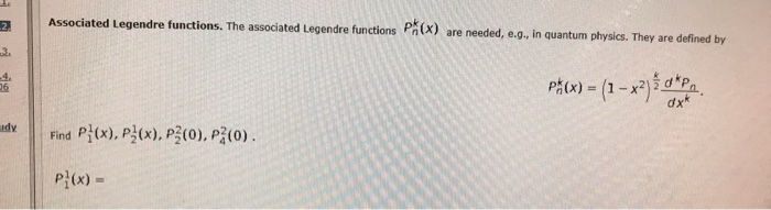 Solved Associated Legendre functions. The associated | Chegg.com Solved Associated Legendre functions. The associated | Chegg.com