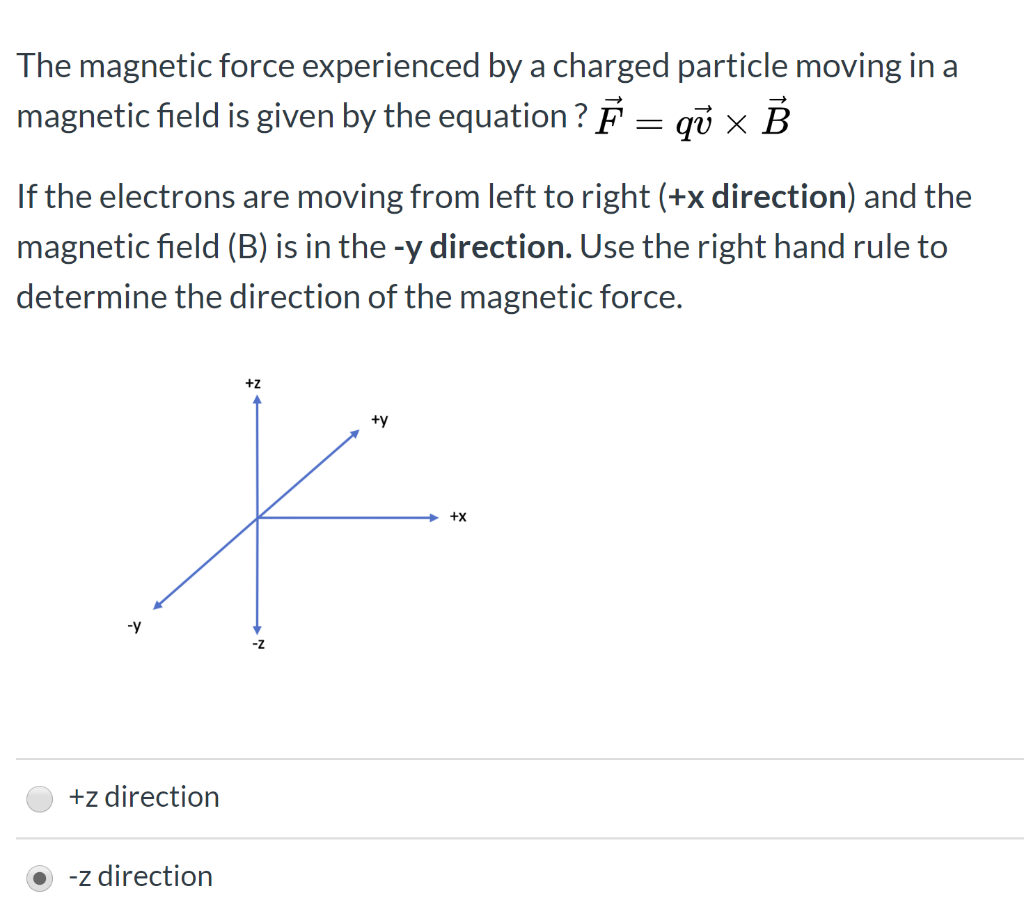Solved The magnetic force experienced by a charged particle | Chegg.com