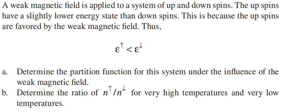 Solved A weak magnetic field is applied to a system of up | Chegg.com