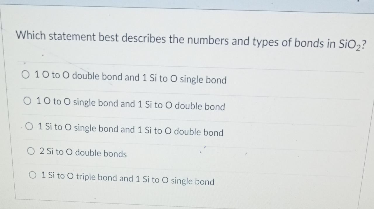 Solved Which statement best describes the numbers and types | Chegg.com