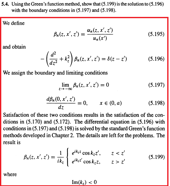 Solved 5.4. Using the Green's function method, show that | Chegg.com