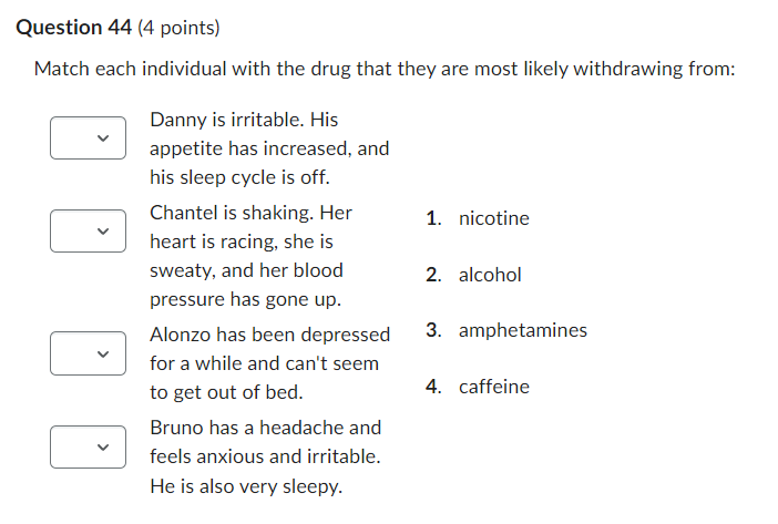 Solved Question 22 6 Points Match Each Of The Following 