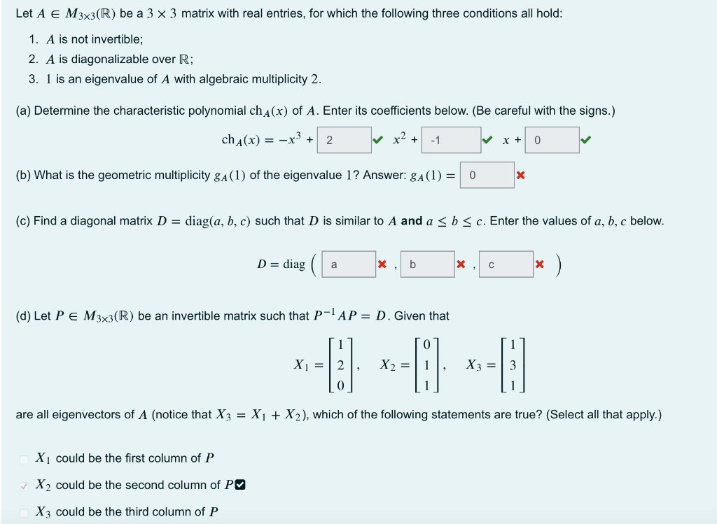 Solved Let A E M3x3(R) be a 3 x 3 matrix with real entries, | Chegg.com