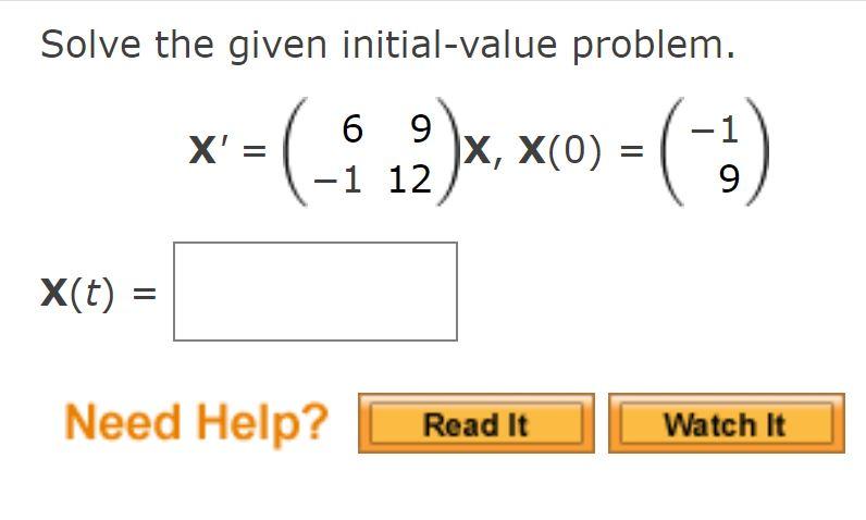 Solved Solve The Given Initial Value Problem 4373