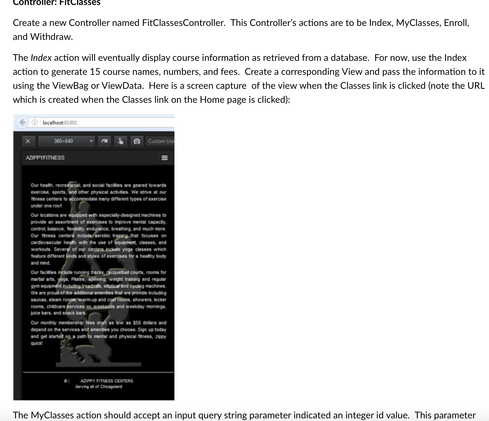 Create a .NET Core (MVC) web application that will | Chegg.com