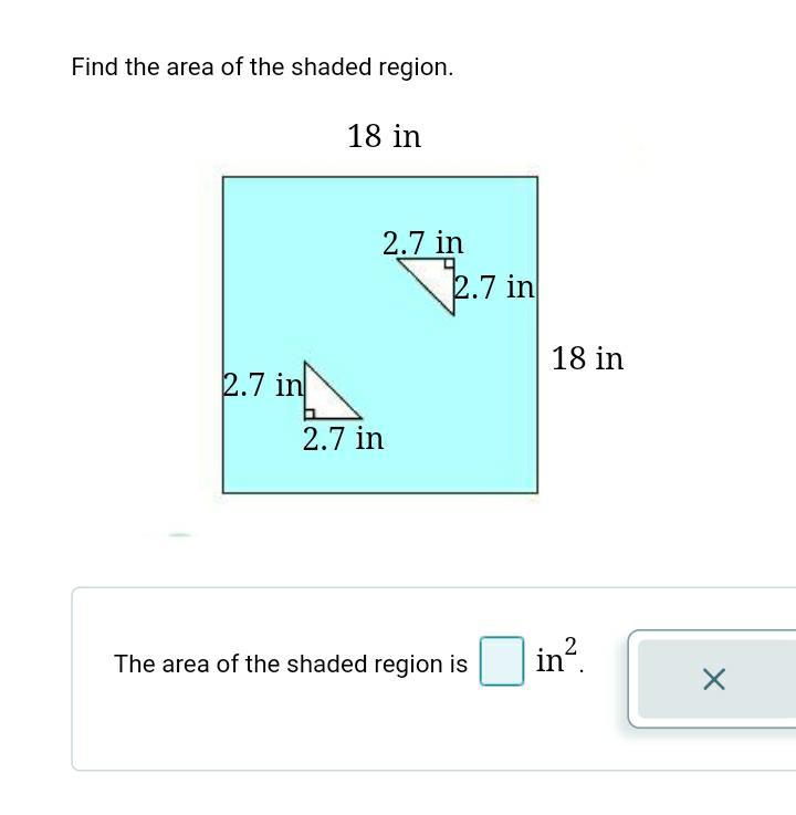 Solved Find the area of the shaded region. The area of the | Chegg.com