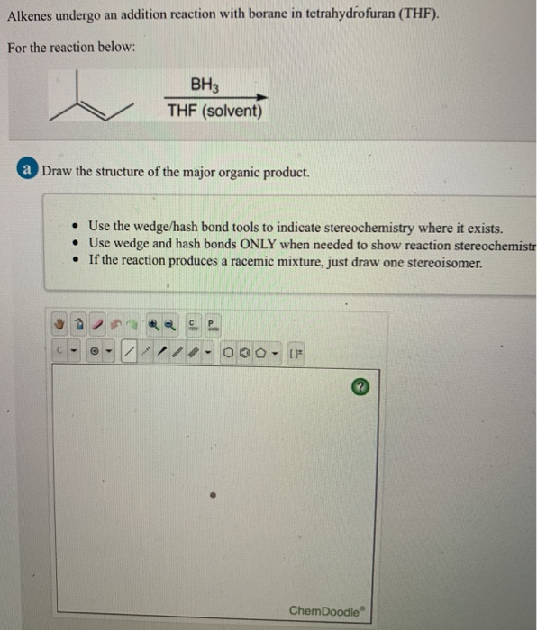 Solved Alkenes undergo an addition reaction with borane in | Chegg.com
