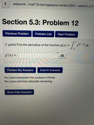 Solved (1 ﻿point) ﻿Find the derivative of the function | Chegg.com