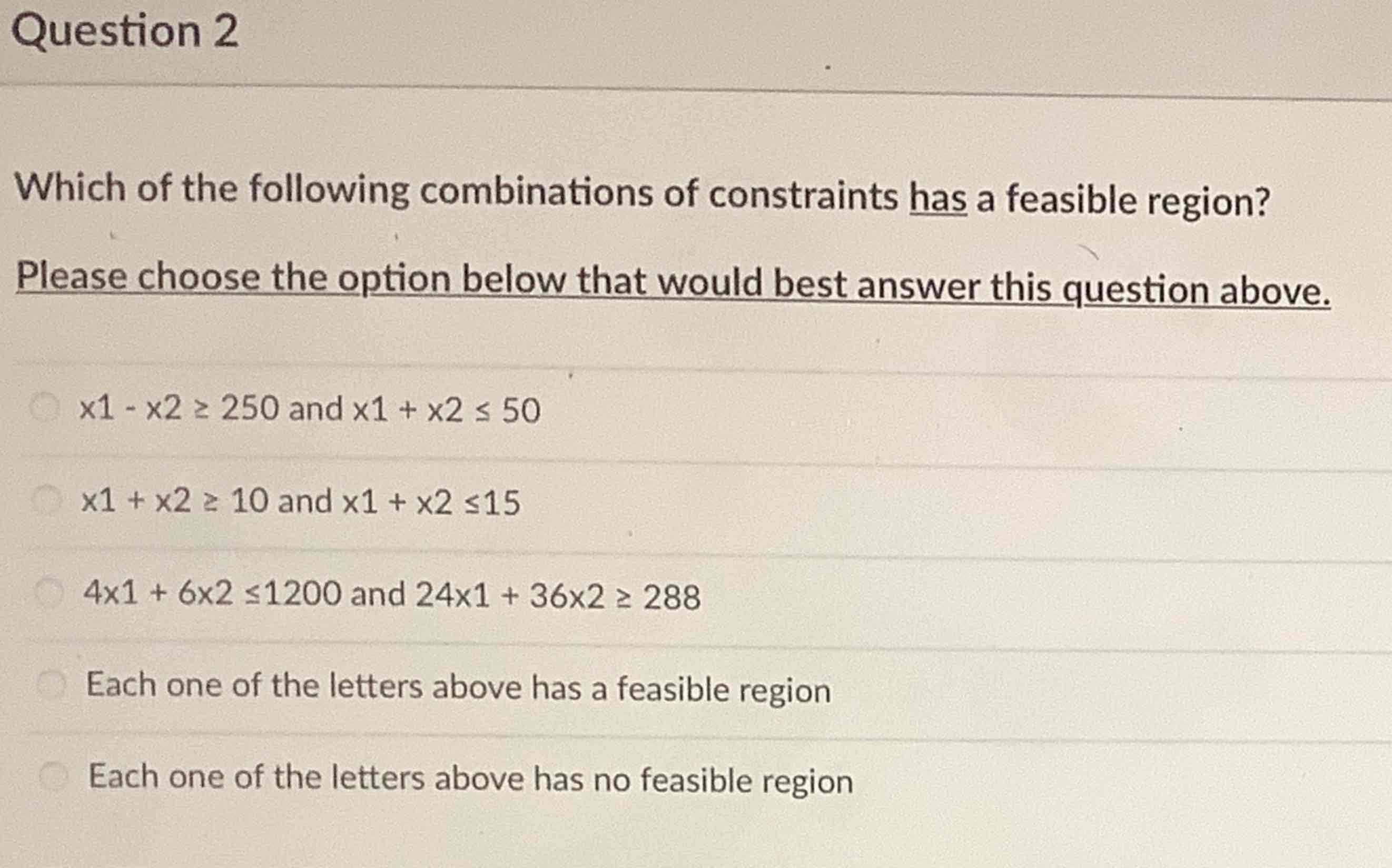 Question 2Which of the following combinations of | Chegg.com