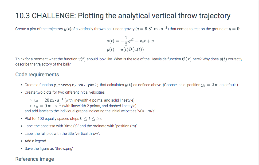 Solved 10.3 CHALLENGE: Plotting the analytical vertical | Chegg.com