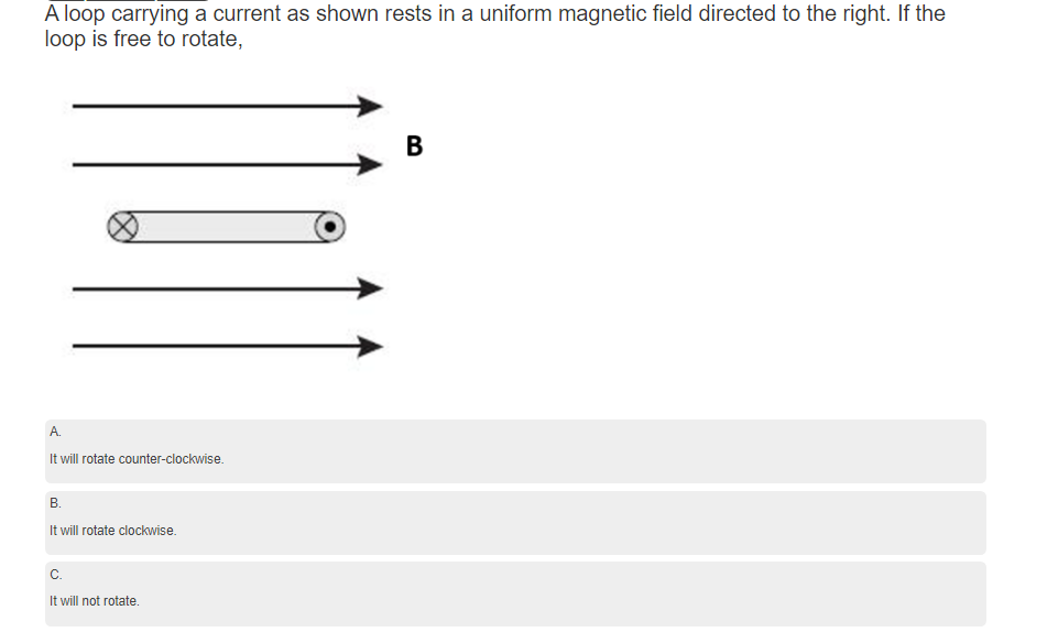 Solved A loop carrying a current as shown rests in a uniform | Chegg.com