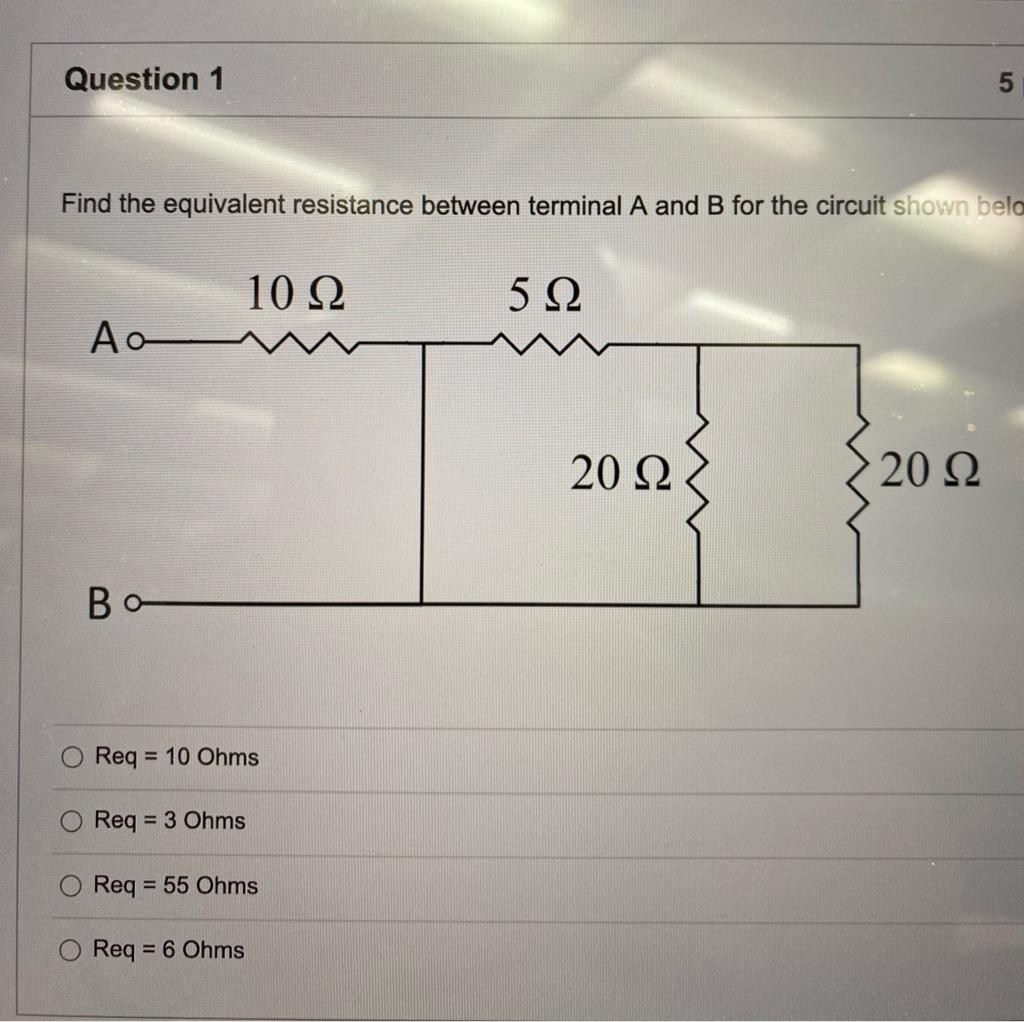 Solved Find the equivalent resistance between terminal A and | Chegg.com