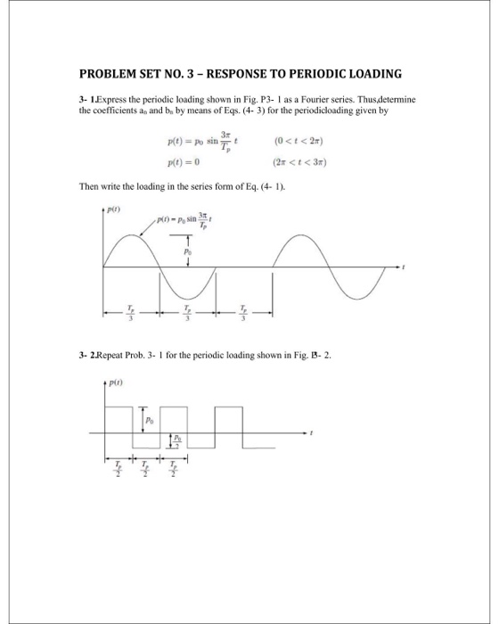 Solved PROBLEM SET NO. 3 - RESPONSE TO PERIODIC LOADING 3- | Chegg.com