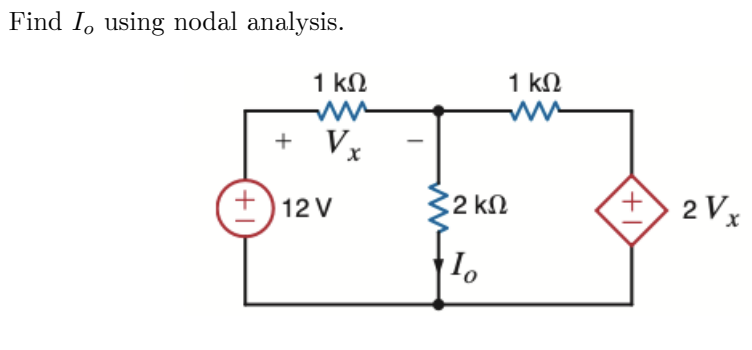 Solved Find Io using nodal analysis. | Chegg.com