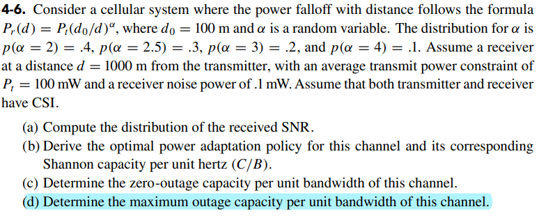 Solved 4-6. Consider a cellular system where the power | Chegg.com