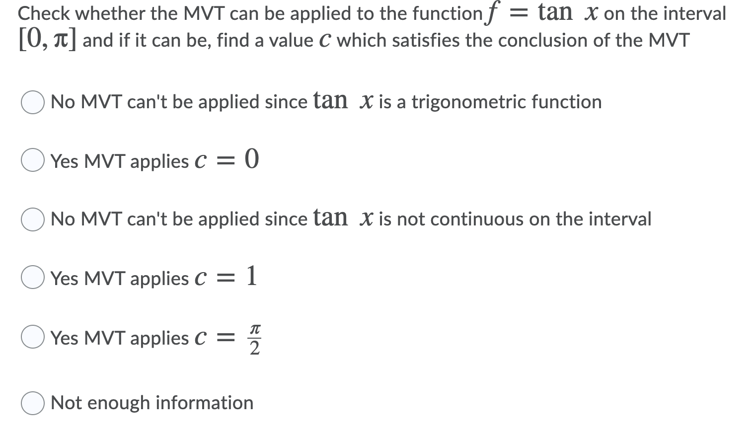 Solved Check whether the MVT can be applied to the function | Chegg.com