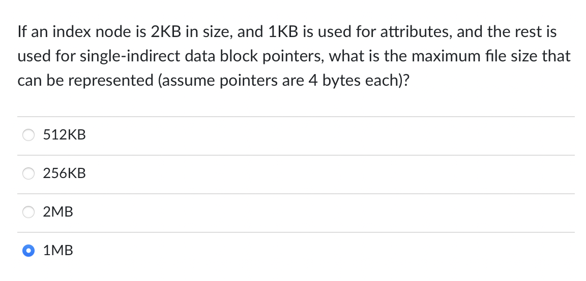 Solved If an index node is 2KB in size, and 1KB is used for | Chegg.com