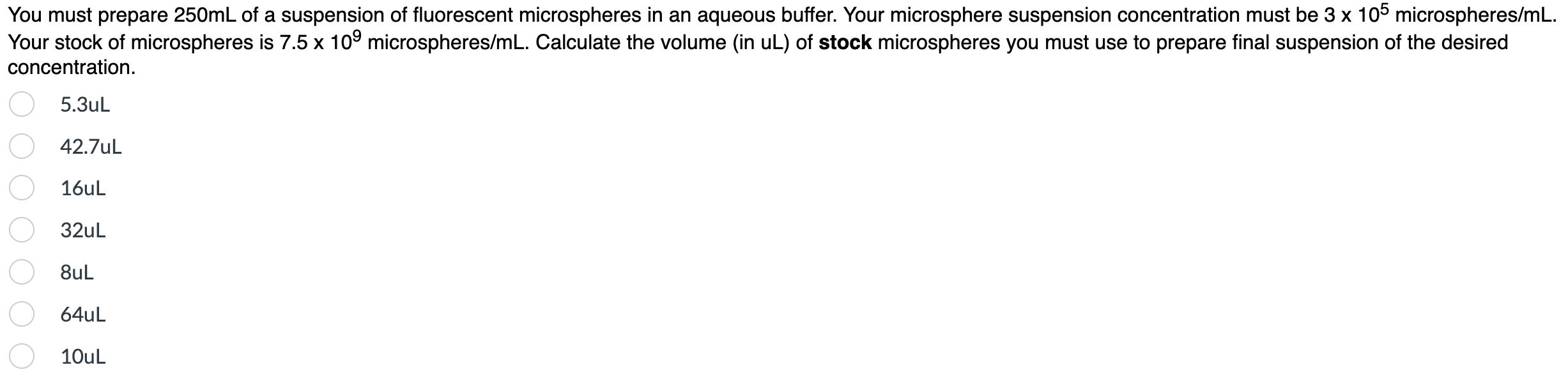 Solved You must prepare 250mL ﻿of a suspension of | Chegg.com