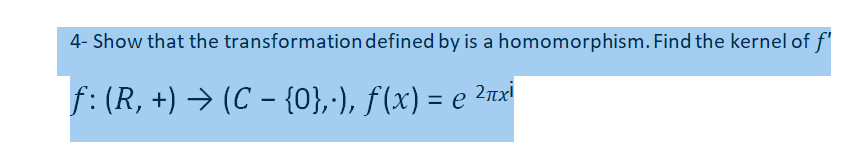 [Solved]: code class="asciimath">4- Show that the