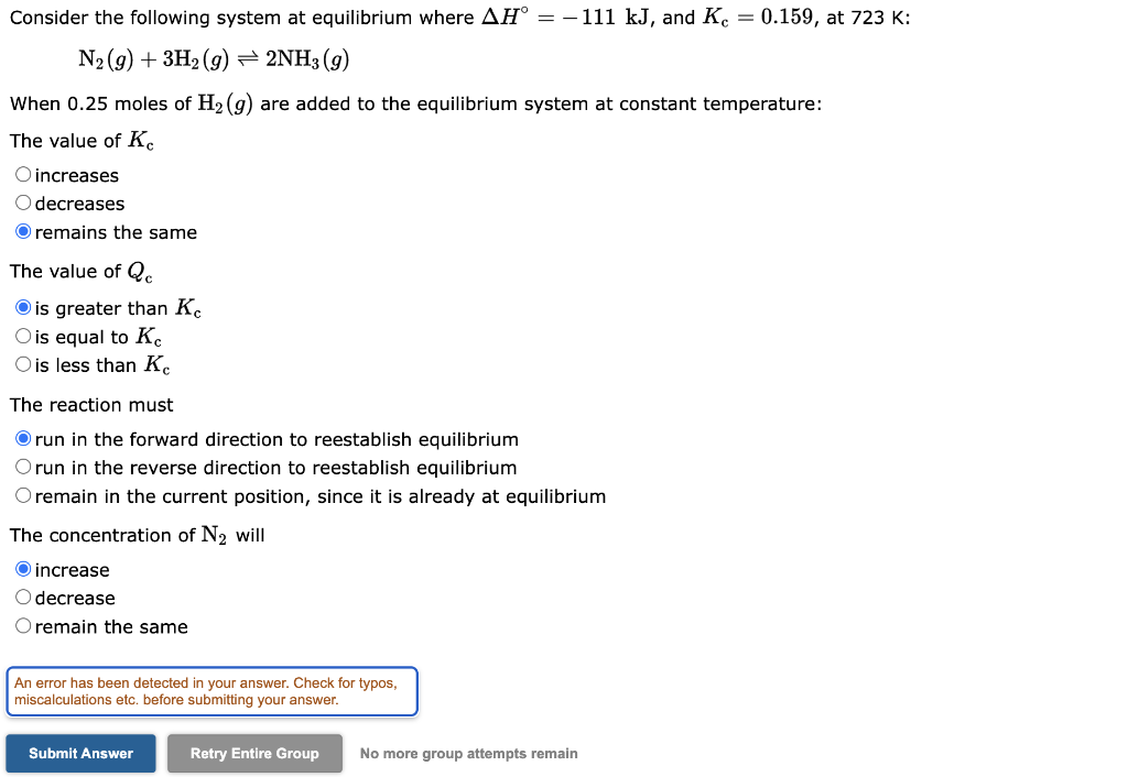 [Solved]: Consider the following system at equilibrium whe