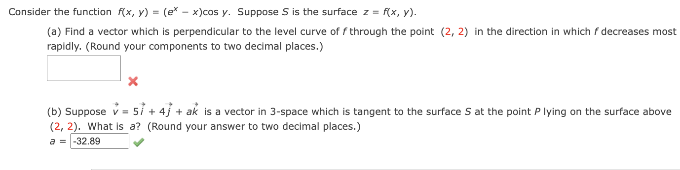 Solved Consider the function f(x,y)=(ex−x)cosy. Suppose S is | Chegg.com