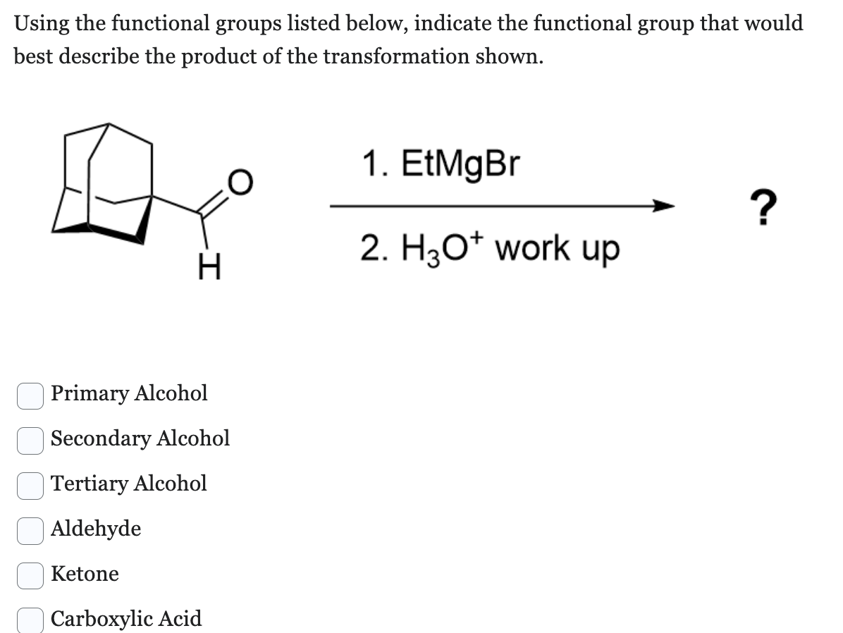 Solved Using the functional groups listed below, indicate | Chegg.com
