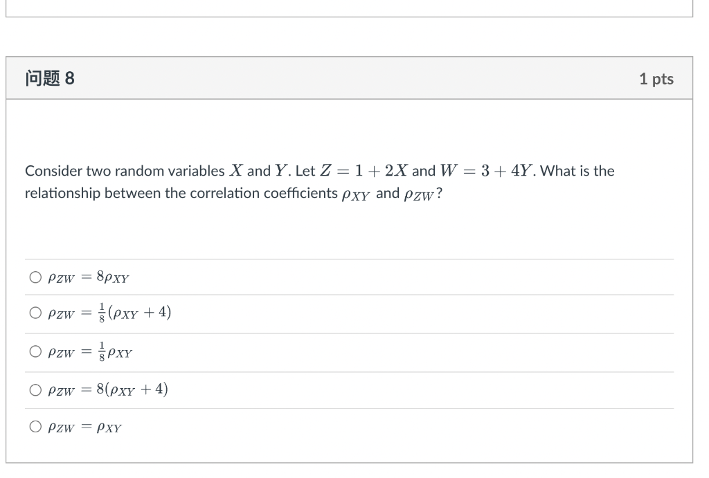 Solved Consider two random variables X and Y. Let Z=1+2X and | Chegg.com
