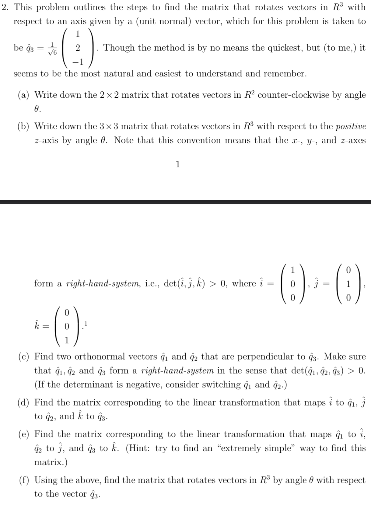 Solved 2. This problem outlines the steps to find the matrix | Chegg.com