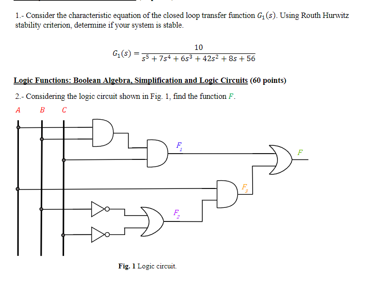 Solved 1.- Consider the characteristic equation of the | Chegg.com