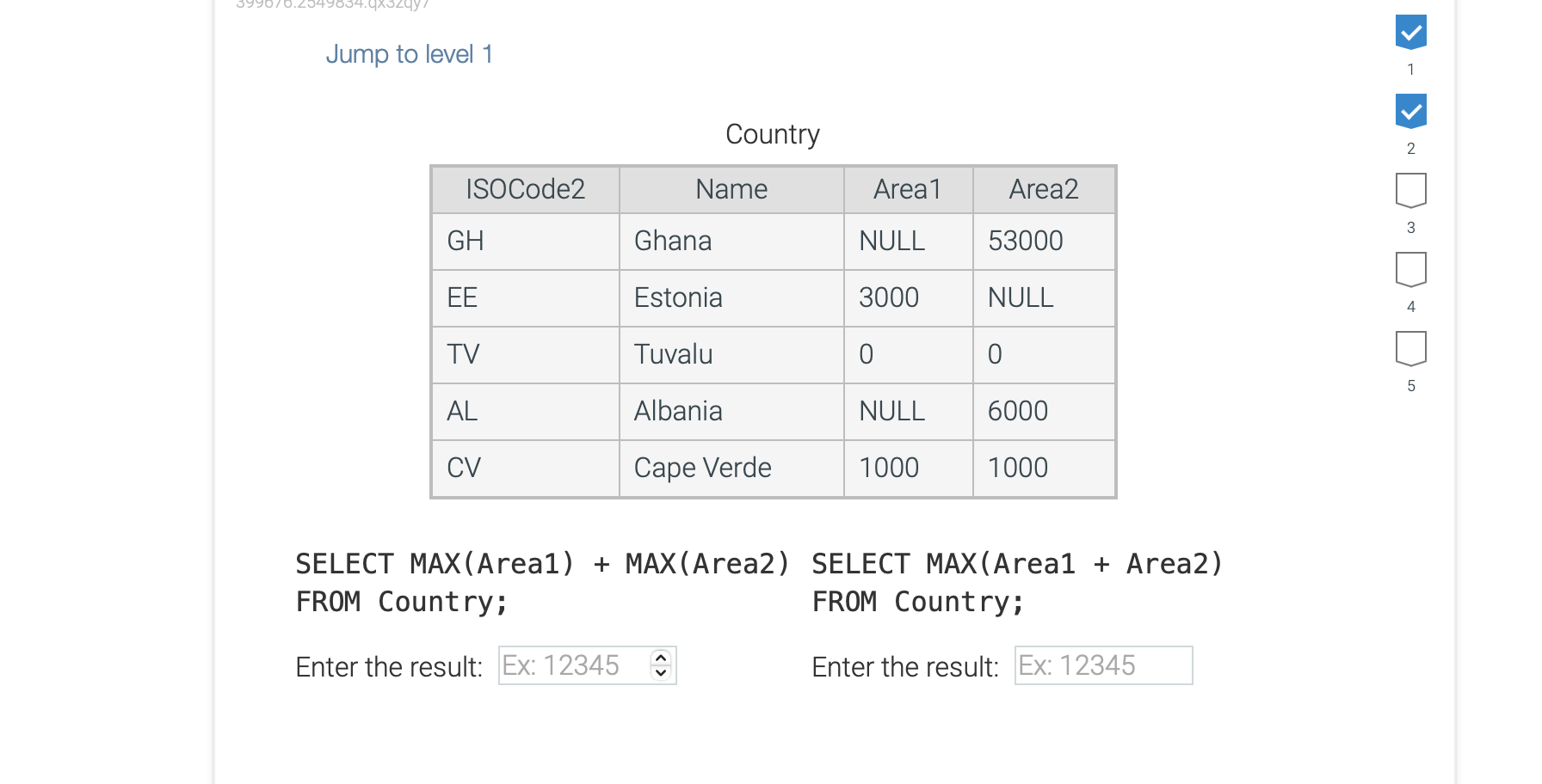 Solved .9X529 Jump to level 1 1 Country 2 ISO Code2 Name | Chegg.com