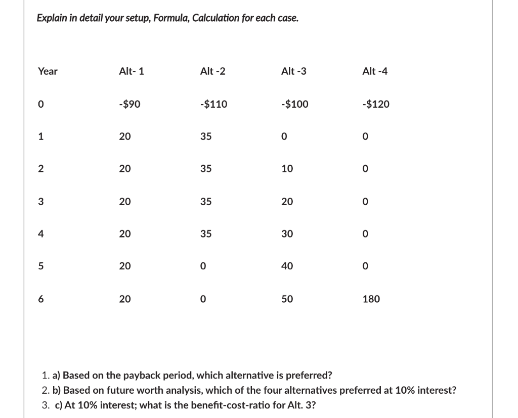 Solved Explain in detail your setup, Formula, Calculation | Chegg.com