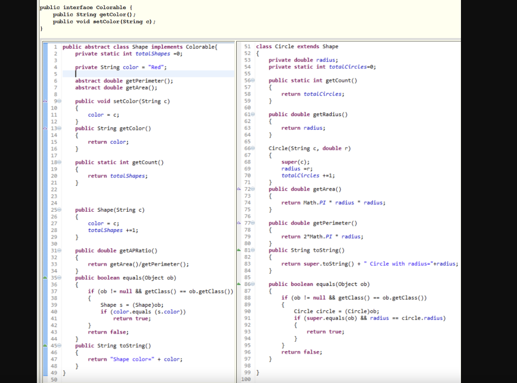 Solved public interface Colorable public String getColor(); | Chegg.com