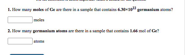 Solved 1. How many moles of Ge are there in a sample that | Chegg.com