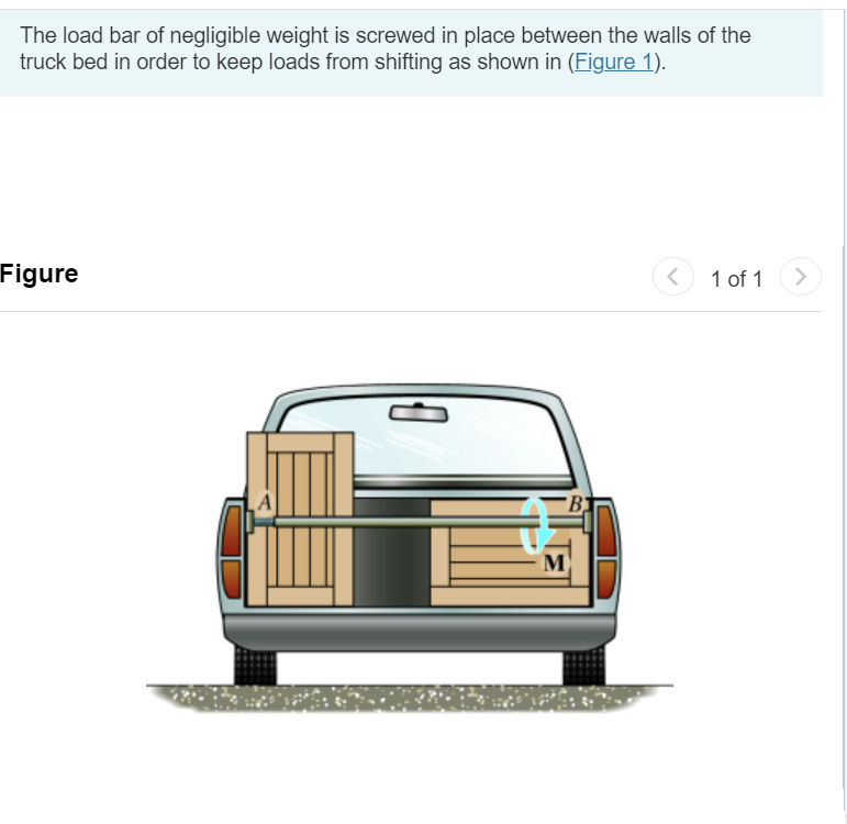 The load bar of negligible weight is screwed in place | Chegg.com